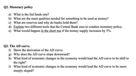 Solved Q Monetary Policy A What Is The Fed Funds Rate B Chegg Com