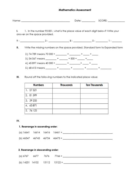 Mathematics Place Value Value Pdf Mathematics Arithmetic