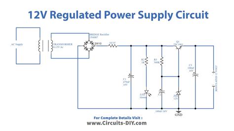 Regulated Dc Power Supply Circuit Using Zener Diode 57 Off