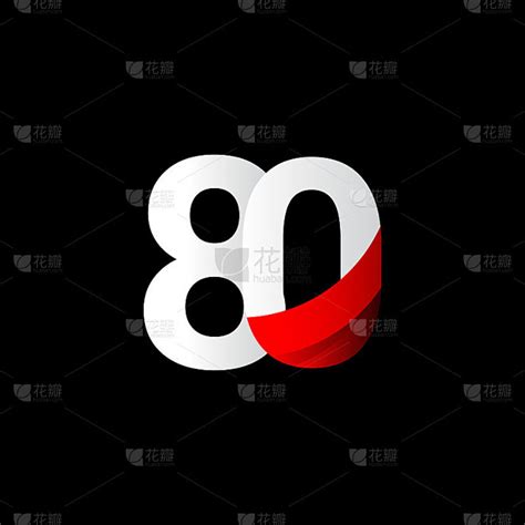 80周年庆典数字矢量模板设计插图