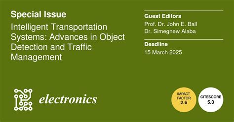 Electronics Mdpi On Linkedin Callforpapers Specialissue Intelligent Object Traffic