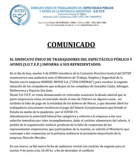 Modelo De Comunicado Inter No