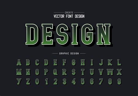 Halftone Font And Alphabet Vector Digital Writing Style Typeface Letter And Number Design