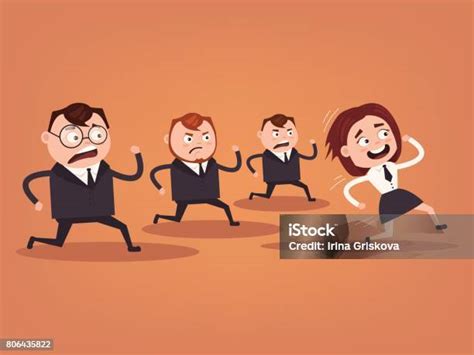 기업 사무실 근로자 문자 실행입니다 경쟁 개념입니다 여성 우승자 추적하기에 대한 스톡 벡터 아트 및 기타 이미지 추적하기 1위 경쟁 Istock