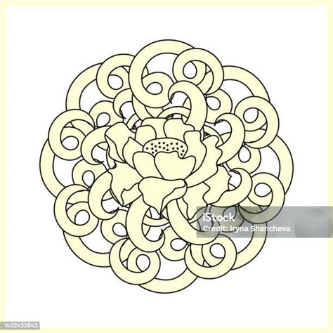 잎과 파도 만다라와 낙서 꽃 색칠 공부 페이지 책 고립 손으로 그린 클립 아트 라인 스케치 벡터 스톡 일러스트레이션 Eps 10 0명에 대한 스톡 벡터 아트 및 기타 이미지