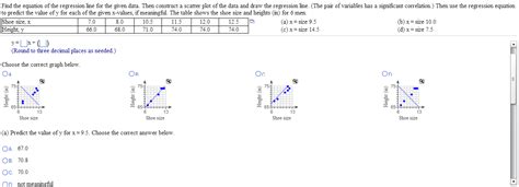 Solved Find The Equation Of The Regression Line For The Chegg