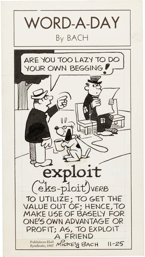 Mickey Bach Word A Day Daily Comic Strip Original Art Dated Lot 11470 Heritage Auctions