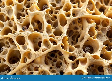 Detailed Microscopic View Of Bone Structure Featuring Porous And