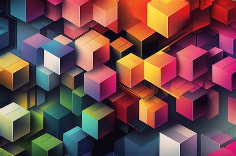 Premium Photo Colorful Abstract Cube Background