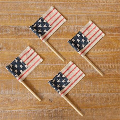Ticking Stripe Miniature Flag Cotton Flag Handcraft Vintage Miniatures