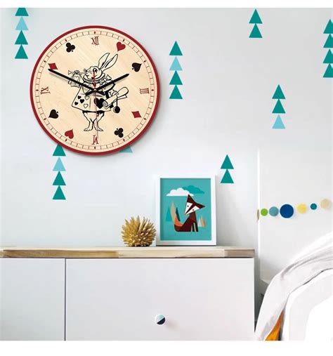 1 Алиса в стране чудес вестник белый кролик настенные часы Дерево Королева сердец домашний