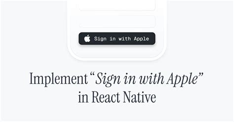 Implement Sign In With Apple In React Native