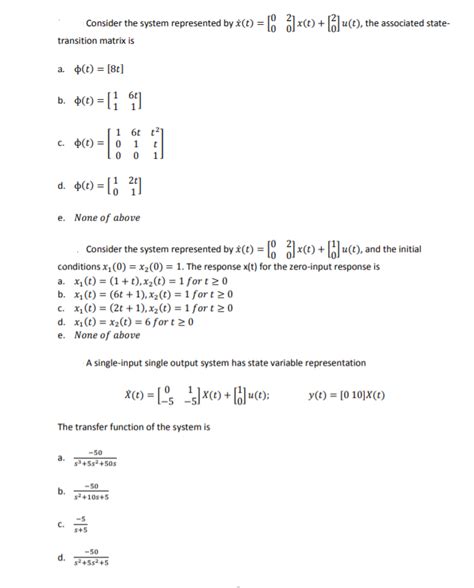 solved consider a system with the mathematical model given