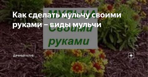 Как сделать мульчу своими руками виды мульчи Дачный клуб Дзен