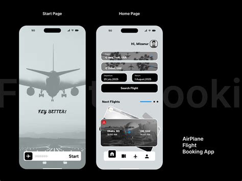 Air Plane Flight Booking App Design Using Figma By Md Mizanur Rahman On