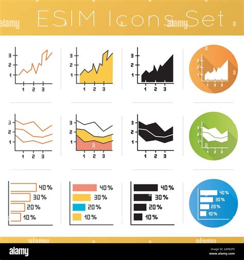 Ensemble Dicônes De Graphique Et De Graphique Graphique De Zone Avec Segments Histogramme