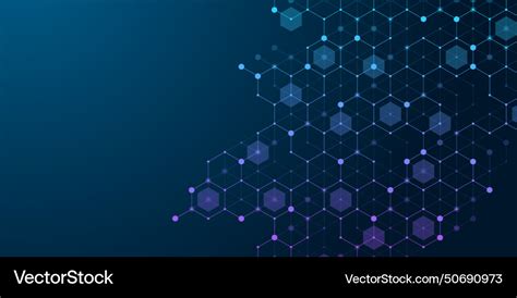 Molecular Abstract Structure And Genetic Vector Image