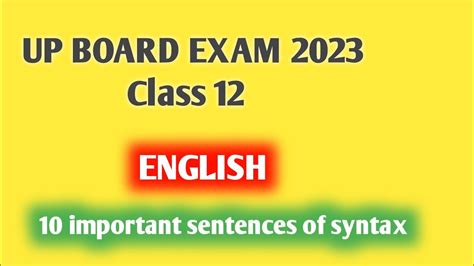 class 12th important syntax syntax examples upboardenglish9001