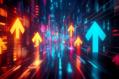 An Abstract Depiction Of Arrows In Various Sizes And Colors All Pointing Upward Symbolizing