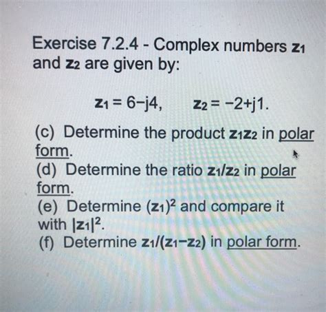 solved exercise 7 2 4 complex numbers z1 and z2 are given