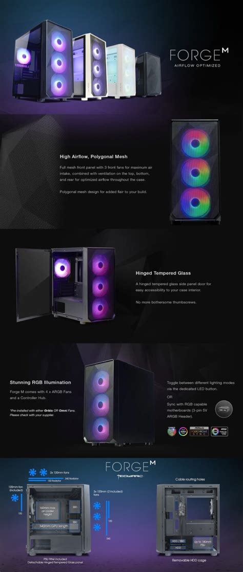 Tecware Forge M Omni PC Case Mid Tower MATX White TWCA FORGEM WHOM CR GROUP Online Store