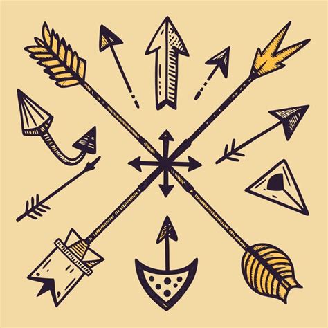 A Drawing Of Arrows And Arrows With Arrows Pointing To The Right Premium Ai Generated Vector