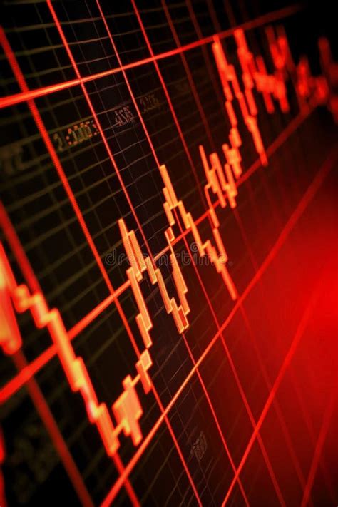 Stock Market Declining Chart With Red Digital Lines On Financial Screen Stock Image Image Of
