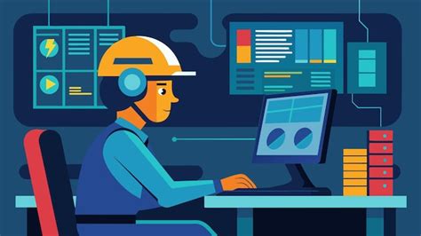 Premium Vector A Worker Furiously Types On A Computer As Realtime