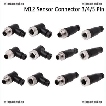 Jual M12 Sensor Connector 4 Pin Malefemale Straightright Angle Plug