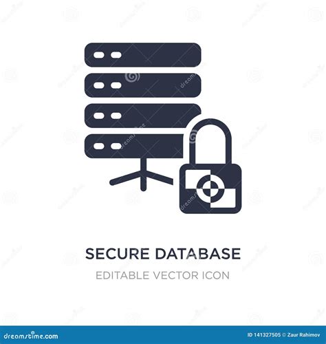 Secure Database Icon On White Background Simple Element Illustration From Security Concept