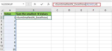 how to sum the smallest n values in excel free excel tutorial