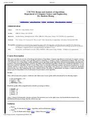 Design And Analysis Of Algorithms Course Overview Syllabus Course Hero
