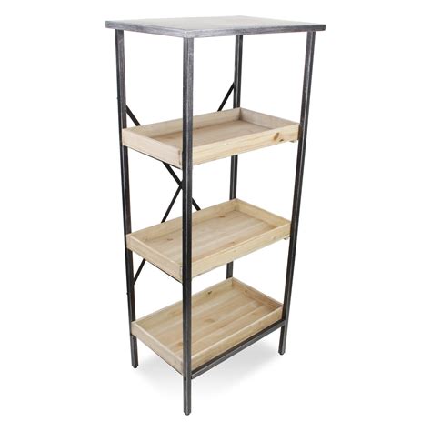 Finley Wood And Metal 3 Tier Shelf Slickpurchase