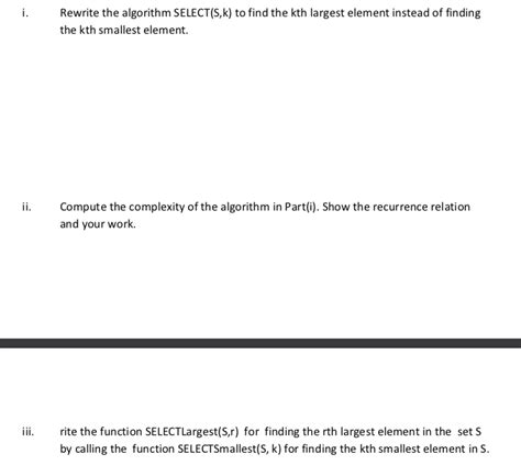 I Rewrite The Algorithm Selectsk To Find The Kth