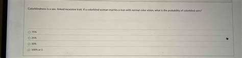 high quality solution colorblindness is a sex linked recessive trait