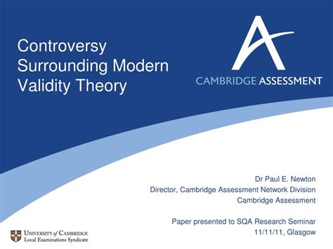 Ppt Controversy Surrounding Modern Validity Theory Powerpoint