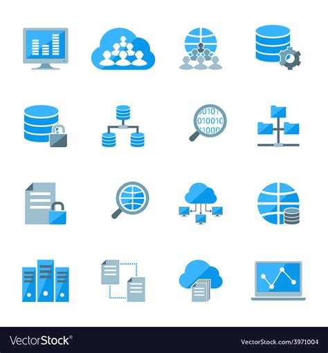 Big Data Icons Royalty Free Vector Image Vectorstock