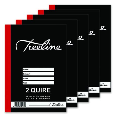 Treeline Hard Cover Book 2 Quire A4 192 Pg Feint And Margin Carton Of