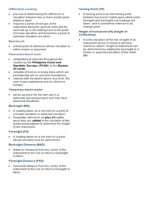 Differential Leveling Pdf Surveying Geophysics