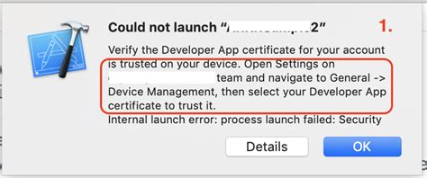 ios could not launch app verify the developer app certificate stack overflow