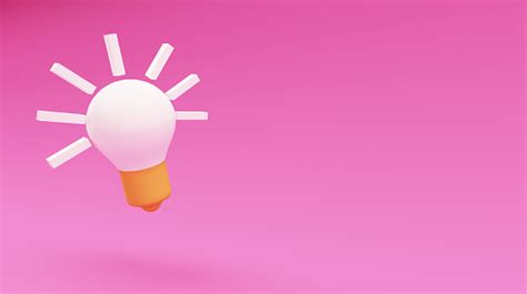 흰색 조명 램프 전구 아이디어 개념입니다 분홍색 배경에 3d 아이콘입니다 3d 렌더링 그림 0명에 대한 스톡 사진 및 기타 이미지 Istock