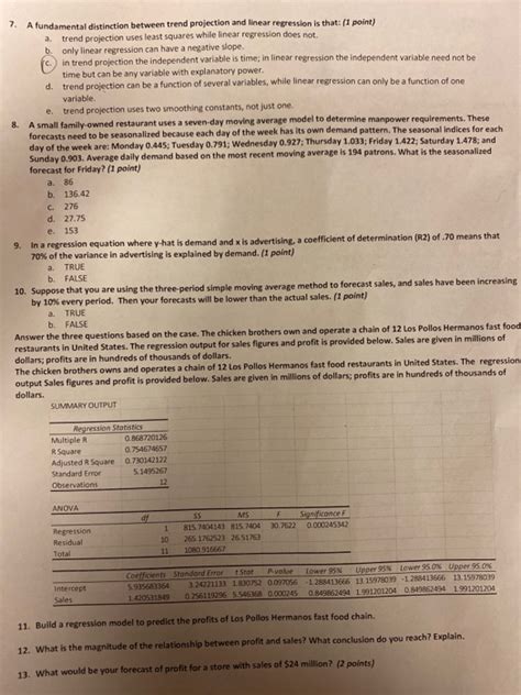 Solved A Fundamental Distinction Between Trend Projection Chegg Com