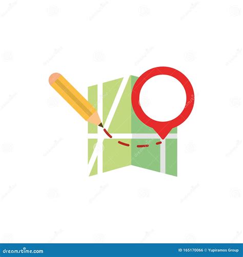 Pencil Marker Route Pointer Gps Map And Navigation Stock Vector Illustration Of Marker Global