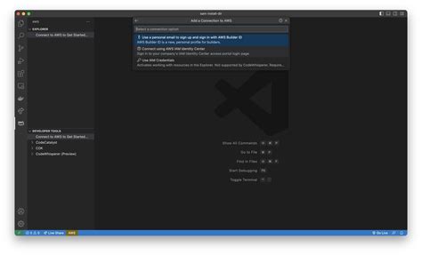 Aws Cli Aws Toolkit Vscode Extension Connect Using Aws Identity