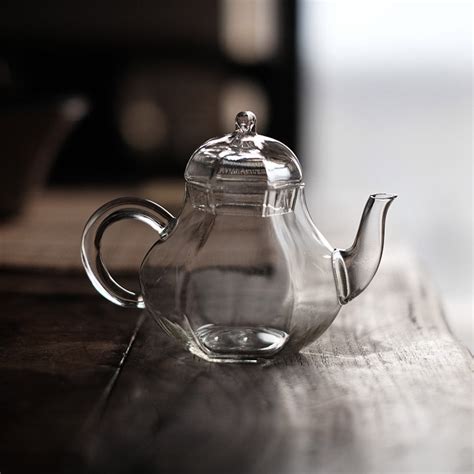 Handmade Hexagonal Siting Glass Teapot Teaintown Store