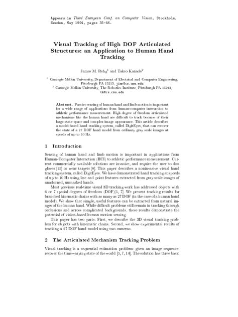 Pdf Tracking Of Articulated Structures Exploiting Spatio Temporal
