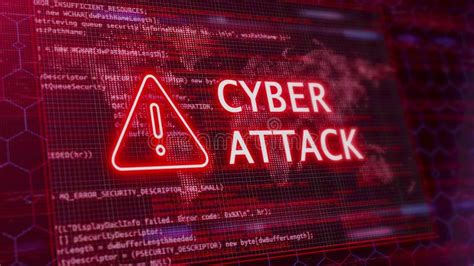 Cyber Attack Alert Warning Attack On Screen World Map Loop Motion Stock Footage Video Of