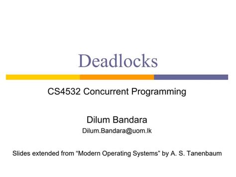 Deadlocks Pptx Operating Systems Computer Software And Applications