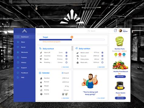 Fitness Dashboard Ui Ux On Behance Riset