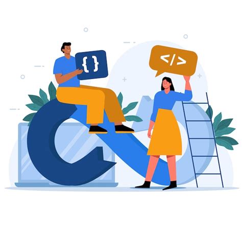 Ilustración De Devops De Diseño Plano Dibujado A Mano Vector Premium